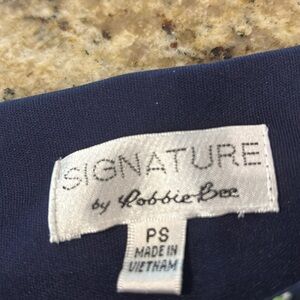 Signature by Robbie Bee | Dresses | Navy Blue Dress With Embroidered ...